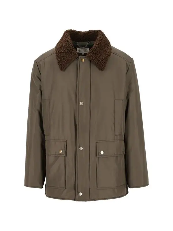 MAISON MARGIELA Soft Collared Parka With Sheepskin-effect Collar - Green