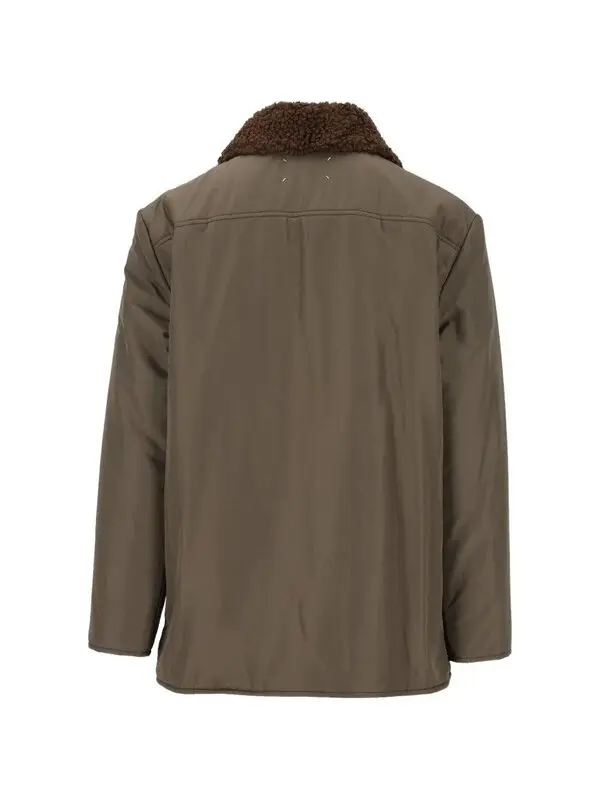 MAISON MARGIELA Soft Collared Parka With Sheepskin-effect Collar - Green