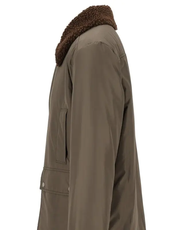 MAISON MARGIELA Soft Collared Parka With Sheepskin-effect Collar - Green