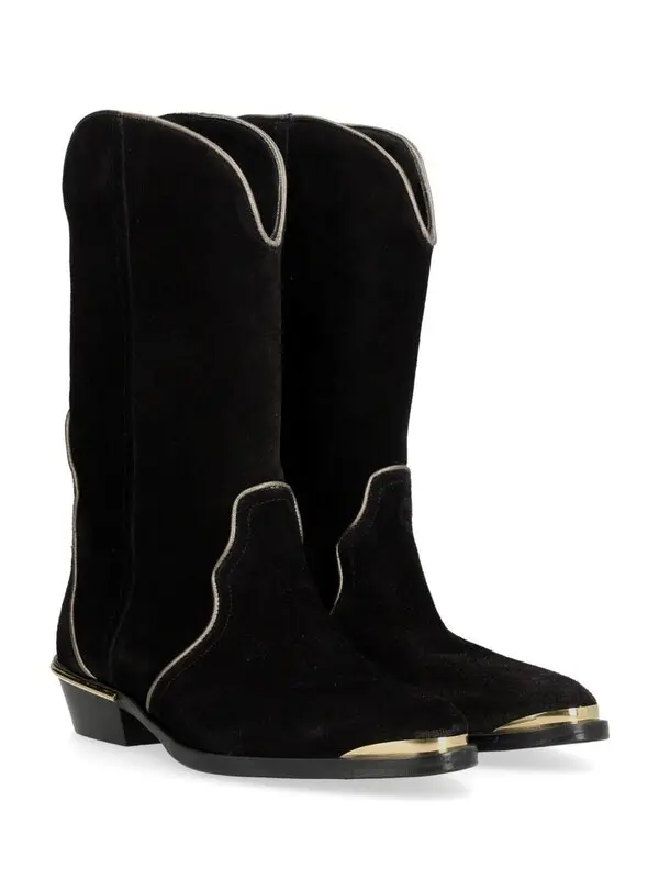 Isabel Marant Étoile Suede Ankle Boots With Gold Tone Detail