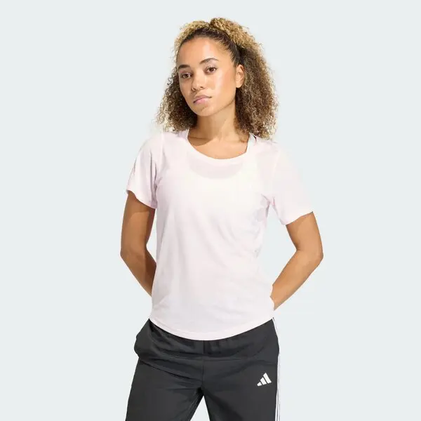 Adidas Scoop Neck Performance T-shirt - Clear Pink