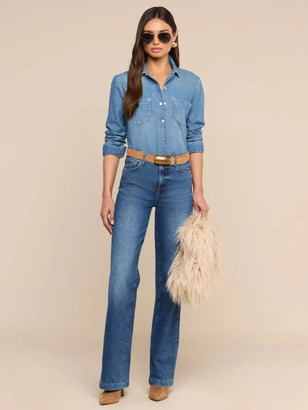 L'Agence Adelina Faux Fur Clutch