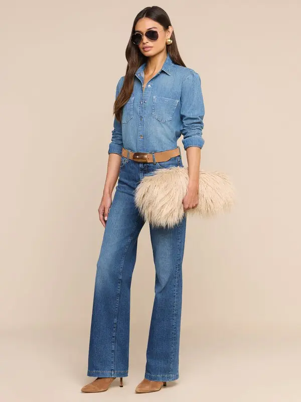 L'Agence Adelina Faux Fur Clutch