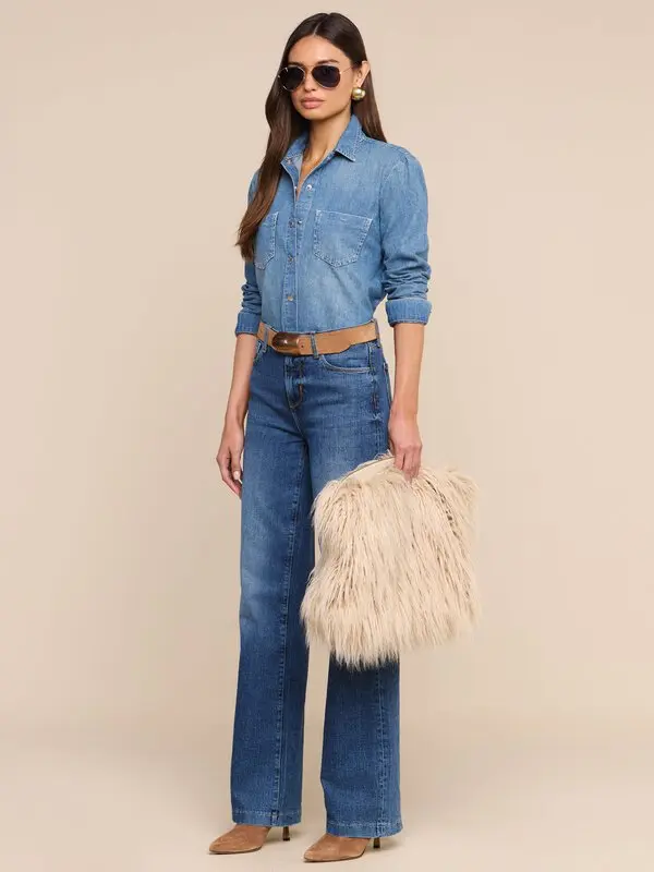 L'Agence Adelina Faux Fur Clutch