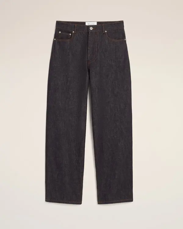 AMI Paris Blue Baggy-fit Cotton Jeans Blue