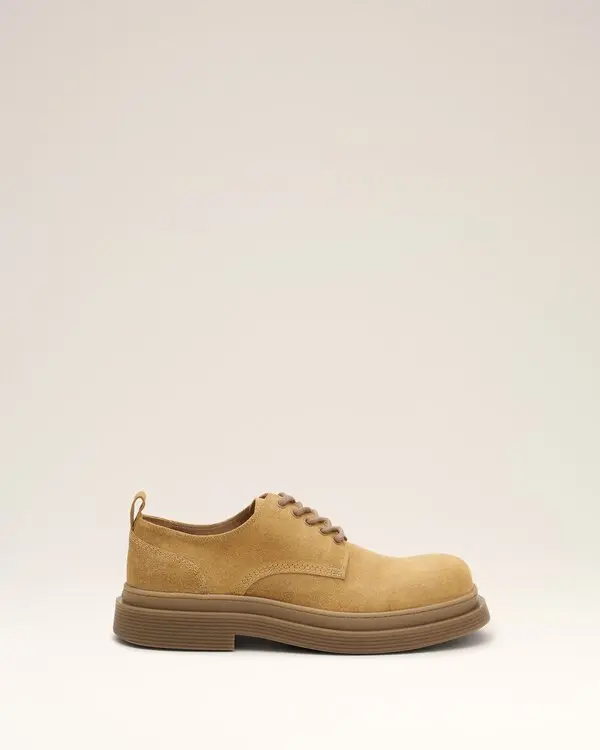 AMI Paris Beige Cow Leather Derby Shoes - Sand