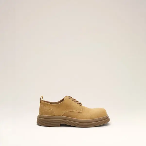 AMI Paris Beige Cow Leather Derby Shoes - Sand