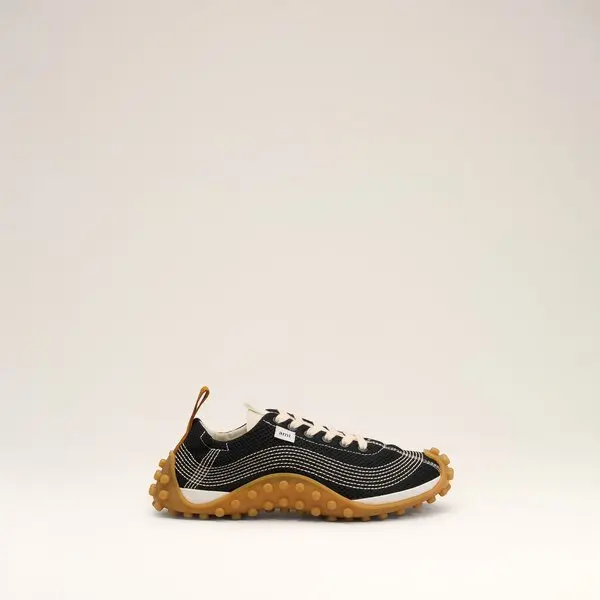 AMI Paris Black Mesh Sneakers - Black/ivory