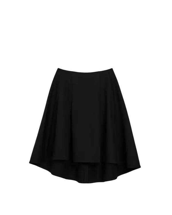 AMI Paris A-line Midi Skirt - Black