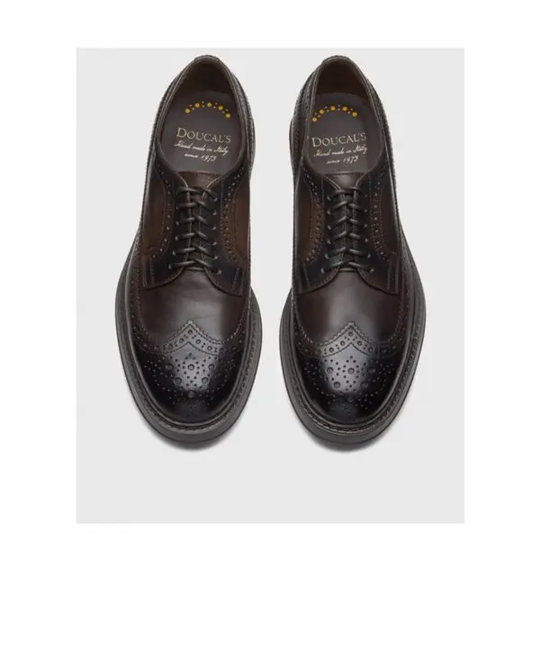 DOUCAL'S Leather Oxford Shoes With Perforated Detailing
