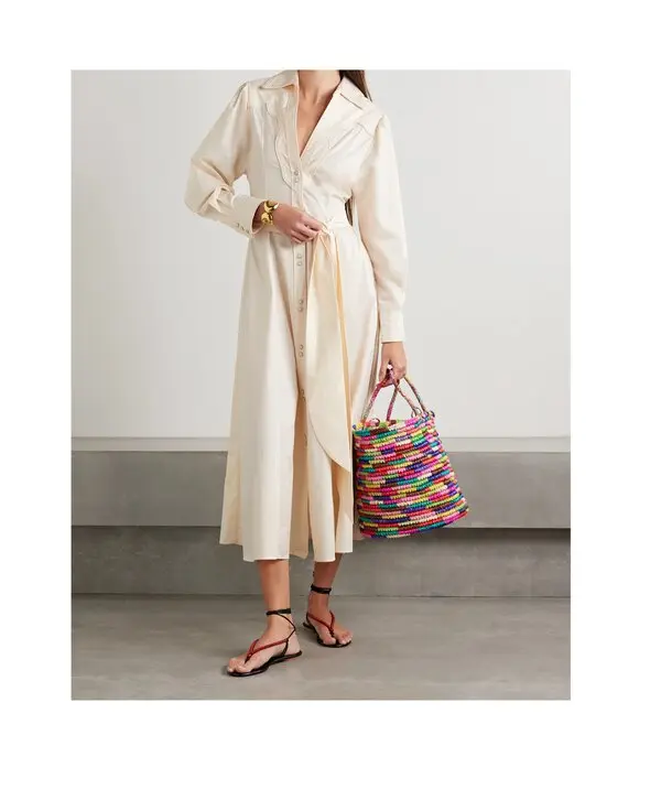 Johanna Ortiz Lapel Long-sleeved Maxi Dress