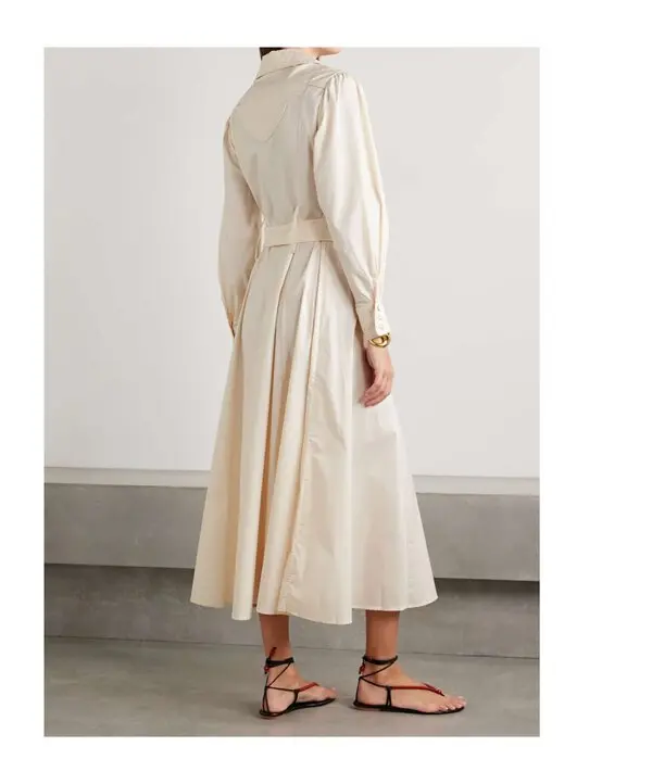 Johanna Ortiz Lapel Long-sleeved Maxi Dress
