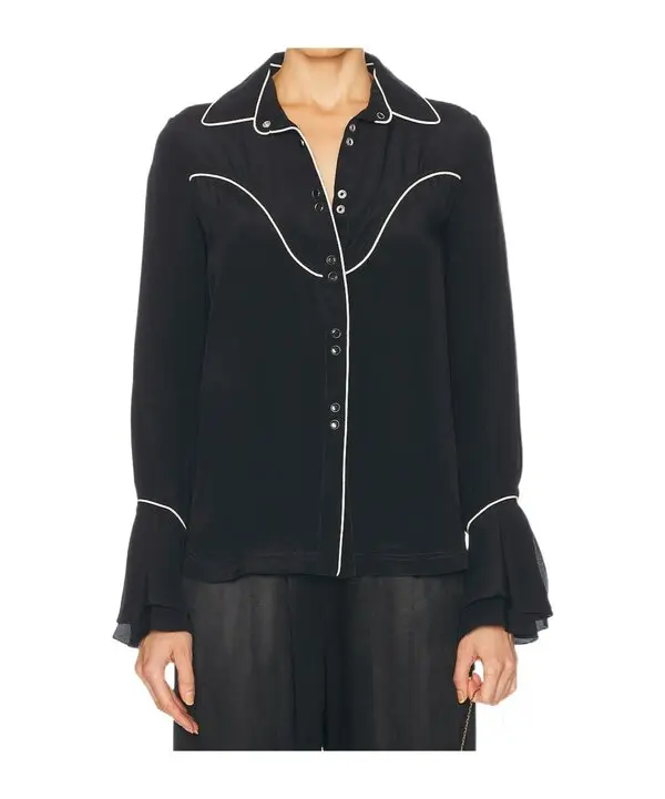 Johanna Ortiz Piped-cuff Shirt