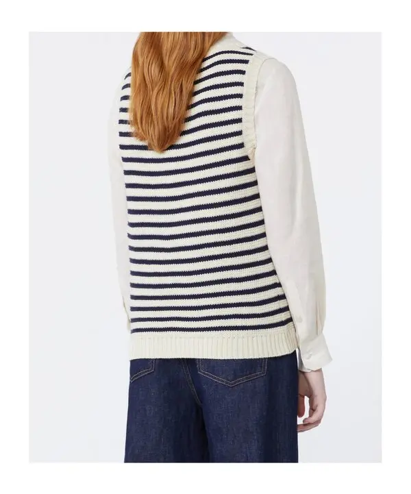 Max Mara Maglia A Coste In Filato Di Cotone Blu