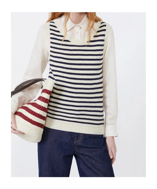 Max Mara Maglia A Coste In Filato Di Cotone Blu