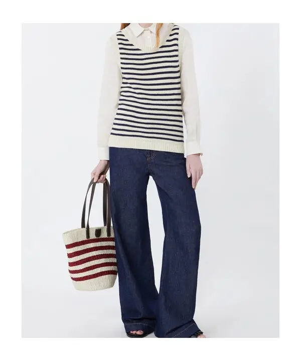 Max Mara Maglia A Coste In Filato Di Cotone Blu