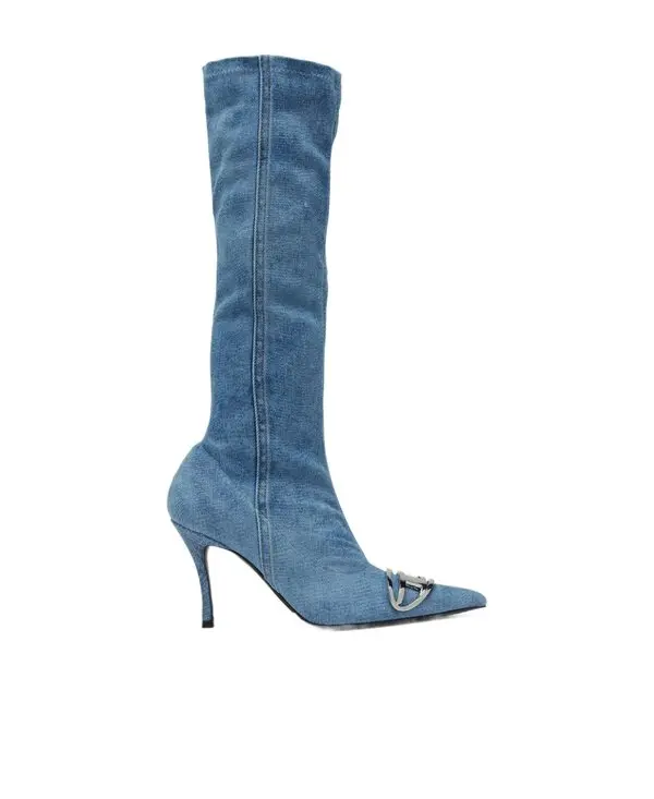 DIESEL® D-venus 80mm Denim Knee-high Boots