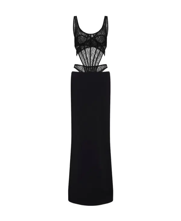 David Koma Sleeveless Lace And Cut-out Maxi Dress