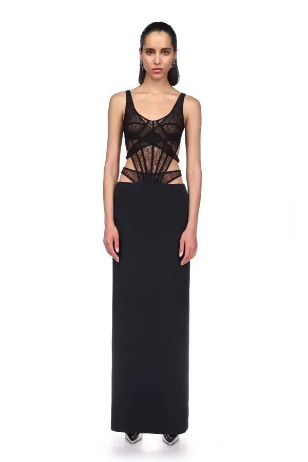 David Koma Sleeveless Lace And Cut-out Maxi Dress