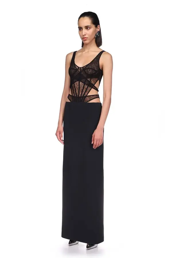 David Koma Sleeveless Lace And Cut-out Maxi Dress