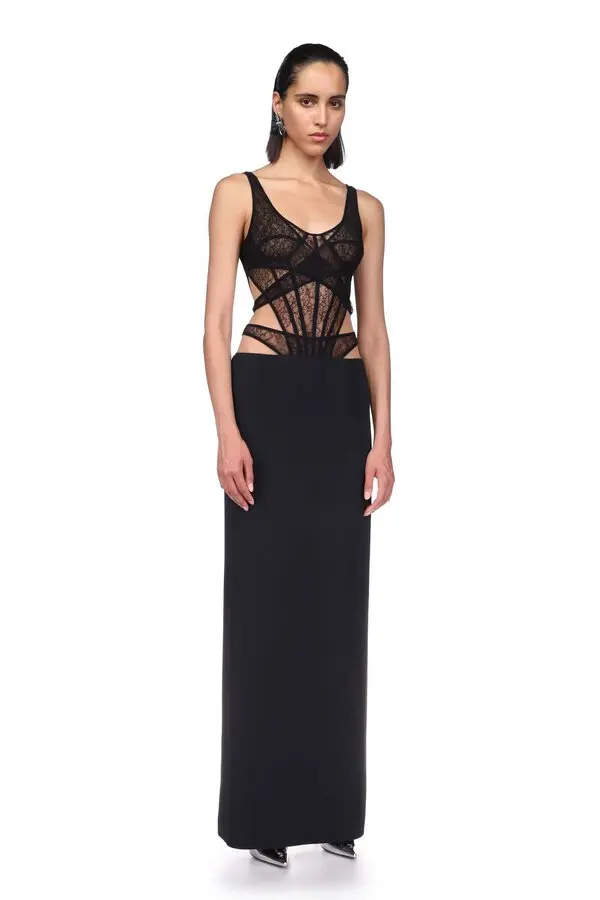 David Koma Sleeveless Lace And Cut-out Maxi Dress