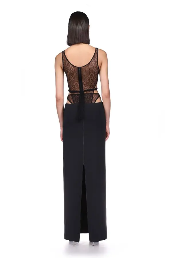 David Koma Sleeveless Lace And Cut-out Maxi Dress