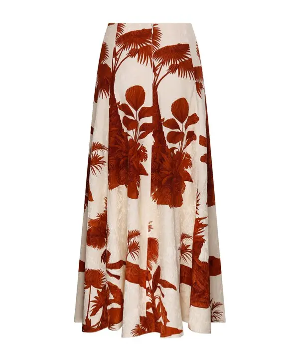 Johanna Ortiz Tropical Print A-line Skirt