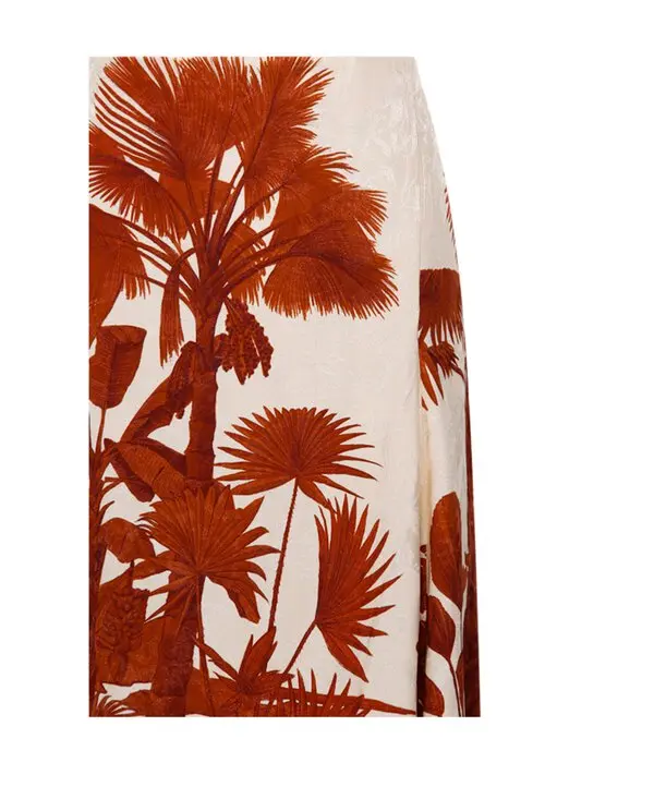 Johanna Ortiz Tropical Print A-line Skirt