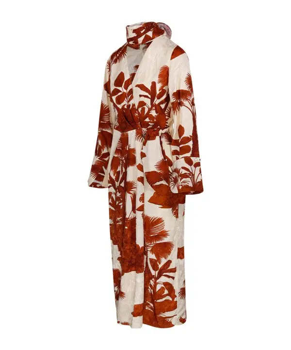 Johanna Ortiz Tropical Print Long Sleeve Wrap Dress
