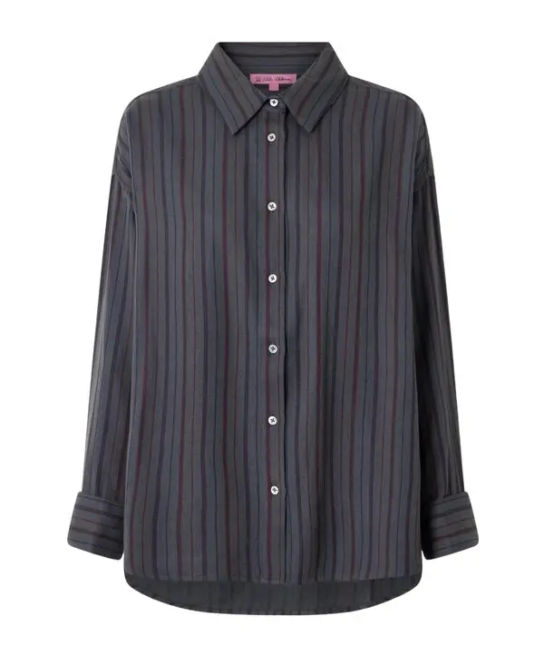 THE ELDER STATESMAN Striped Wool And Cashmere Blend Twill Shirt