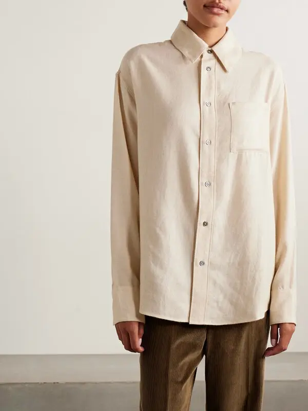 THE ELDER STATESMAN Wool And Cashmere-blend Twill Shirt
