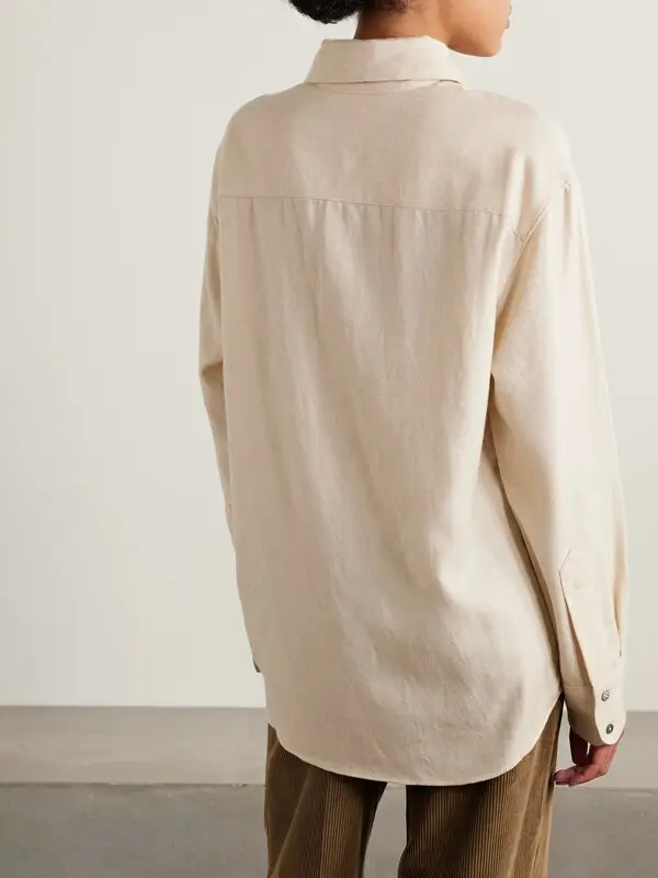 THE ELDER STATESMAN Wool And Cashmere-blend Twill Shirt