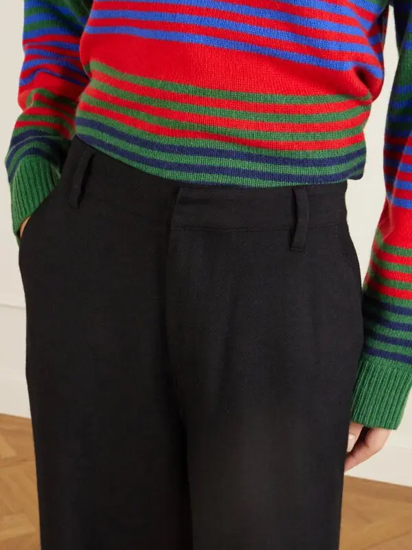 THE ELDER STATESMAN Cashmere And Wool Blend Wide-leg Trousers
