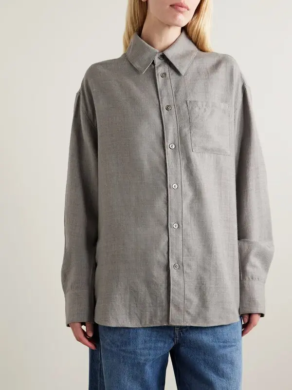 THE ELDER STATESMAN Long-sleeve Wool And Cashmere Blend Shirt