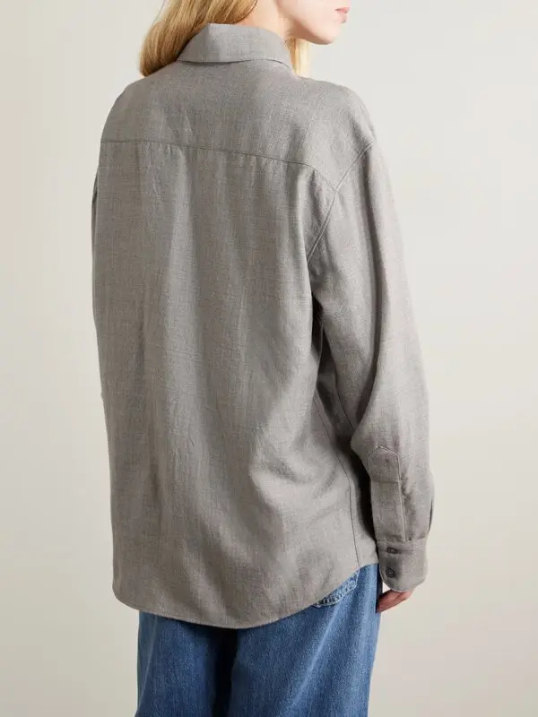 THE ELDER STATESMAN Long-sleeve Wool And Cashmere Blend Shirt