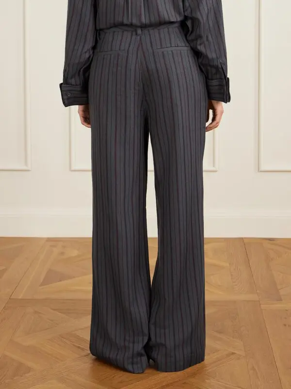 THE ELDER STATESMAN Striped Wool And Cashmere-blend Twill Pants