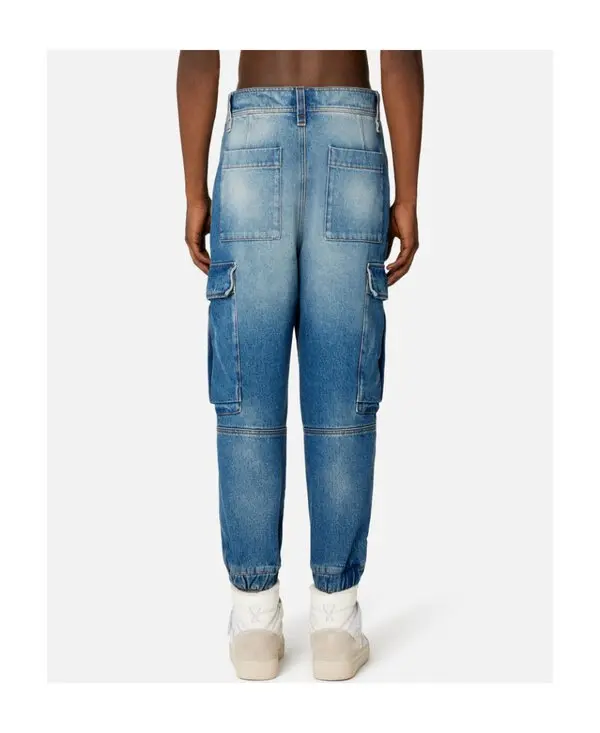 AMI Paris Mid-wash Denim Cargo Pants