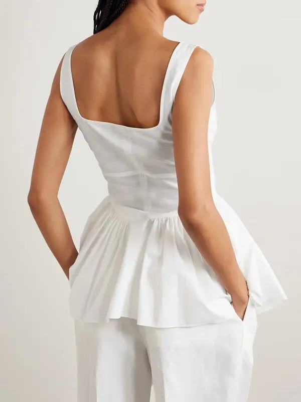 Proenza Schouler Bader Ruffled Hem Top
