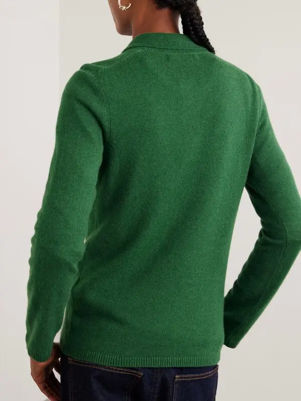 THE ELDER STATESMAN Laurel Cashmere Polo Shirt