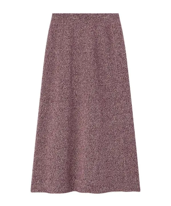 THE ELDER STATESMAN Marl Cashmere Midi Skirt