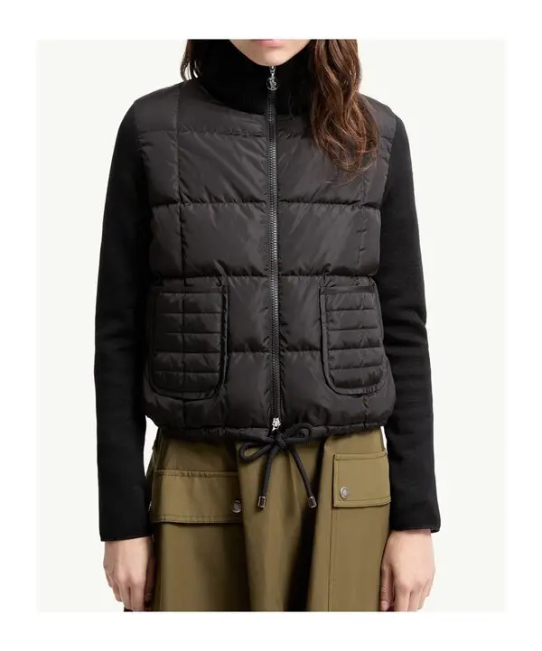 Moncler Quilted Wool Zip-up Cardigan