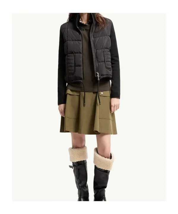 Moncler Quilted Wool Zip-up Cardigan