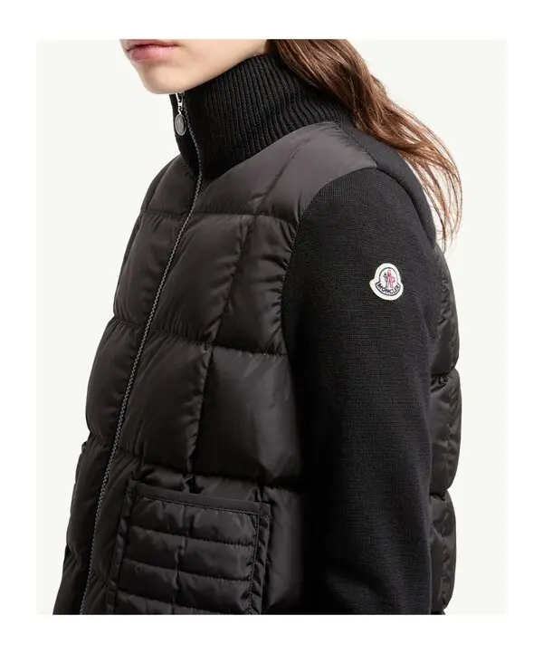 Moncler Quilted Wool Zip-up Cardigan