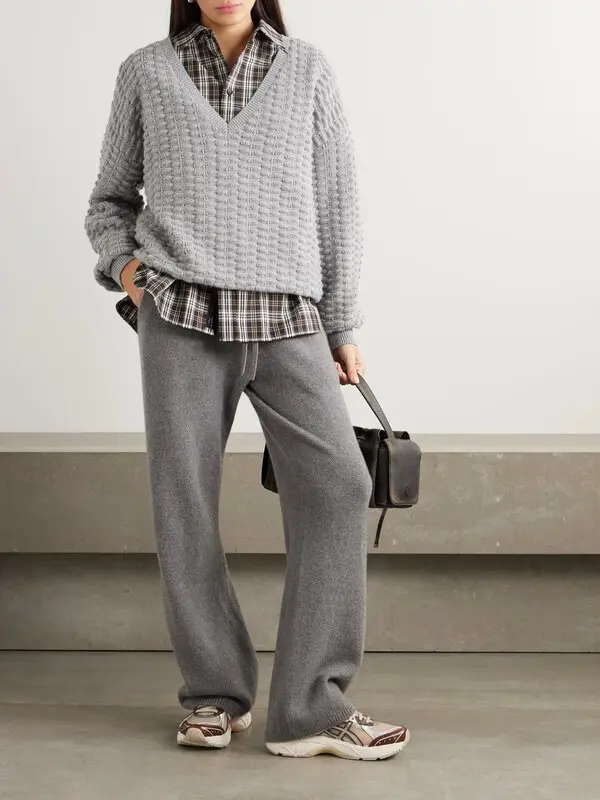 THE ELDER STATESMAN Cashmere Wide-leg Sweatpants