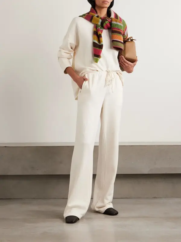THE ELDER STATESMAN Cashmere Blend Wide-leg Sweatpants