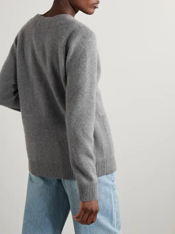 THE ELDER STATESMAN Long-sleeved Cashmere Cardigan - Grey