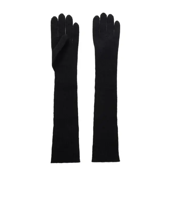 THE ELDER STATESMAN Ribbed Cashmere Elbow Gloves