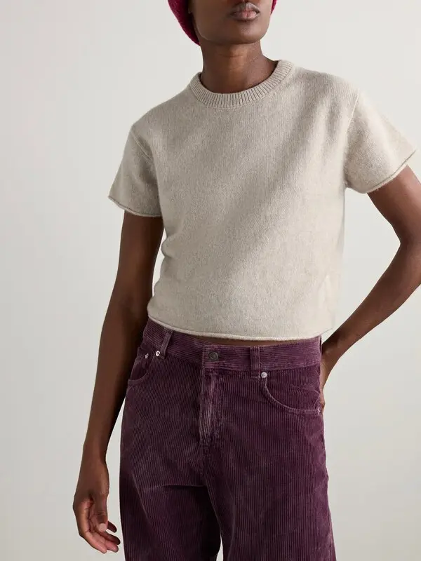 THE ELDER STATESMAN Short-sleeved Cashmere Sweater