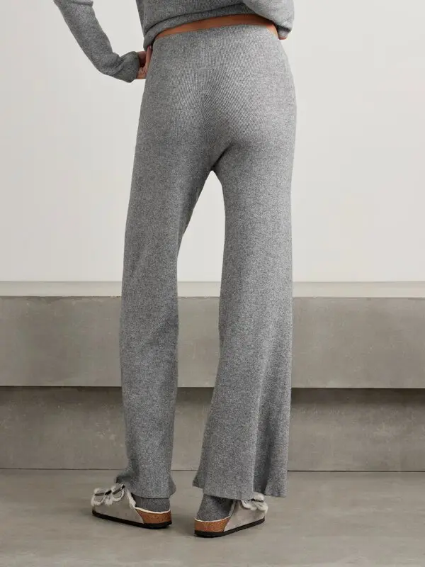 THE ELDER STATESMAN Ribbed Wide-leg Trousers