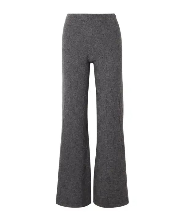 THE ELDER STATESMAN Cashmere Wide-leg Track Pants - Grey